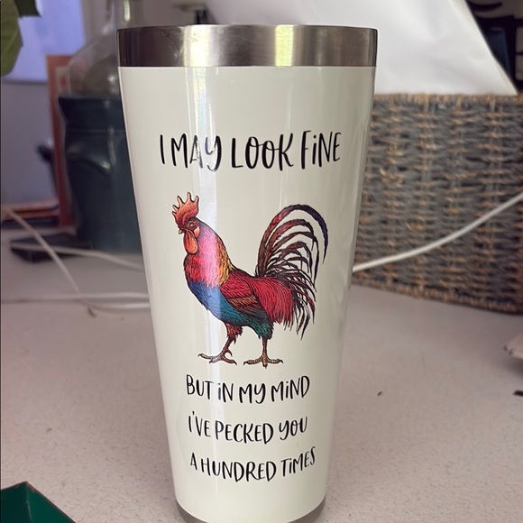 Dining | Stainless Steel Rooster Tumbler White | Poshmark